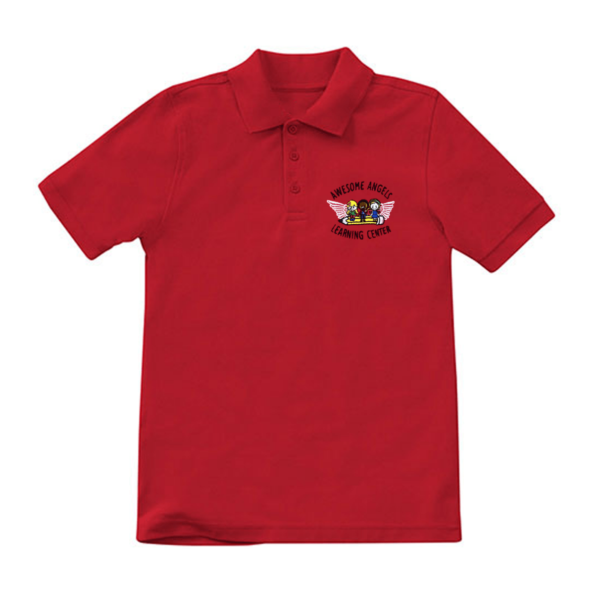 Awesome Angels Daycare Red Polo – Unisex Uniform Shirt – Logo Express ...