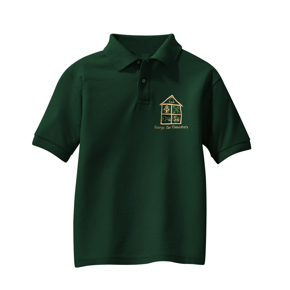 George Cox 1st–5th Forest Green Polo – Knit & Dri-Fit Uniform – Logo ...
