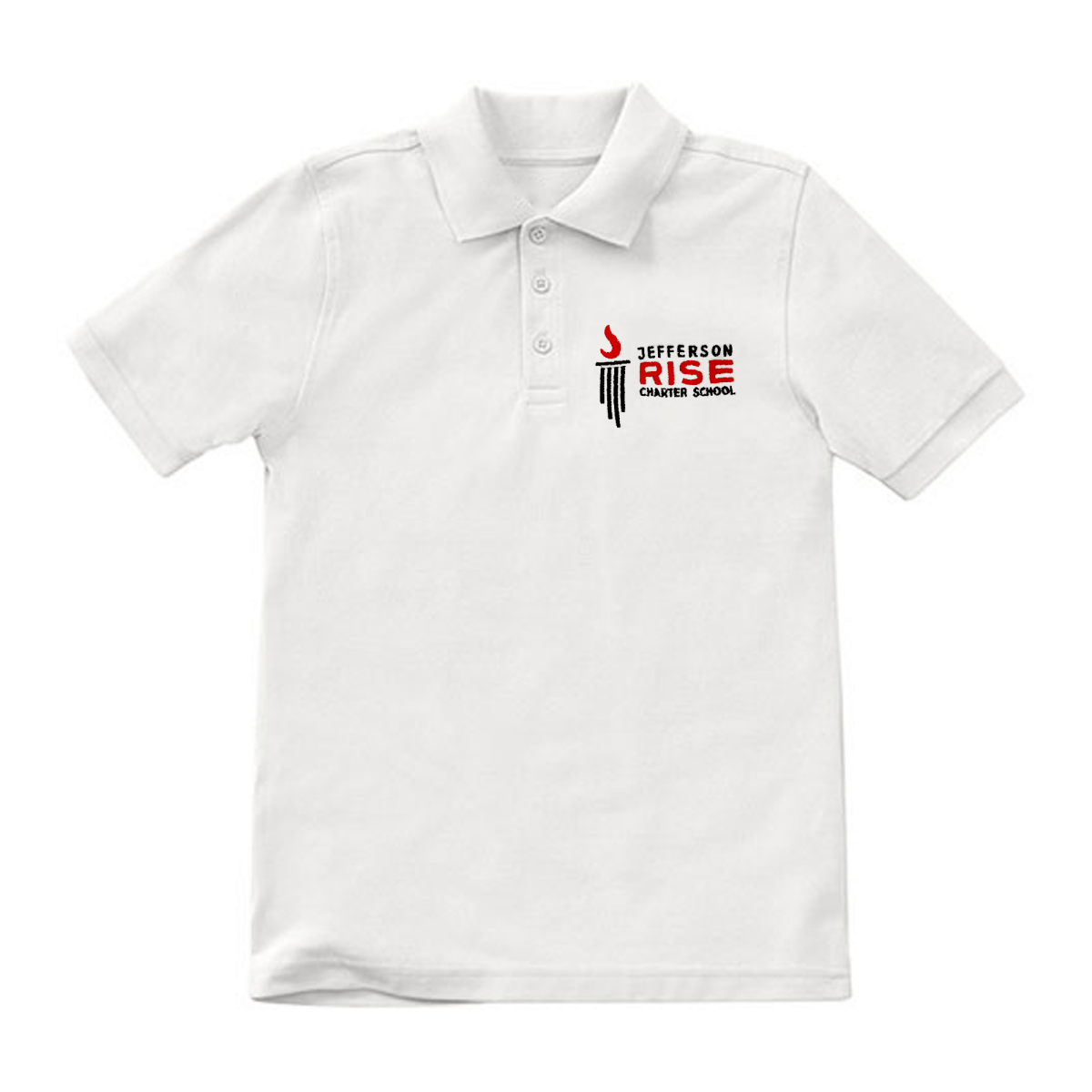 Jefferson RISE 9th-11th Grade White Polo - Logo Express Uniforms