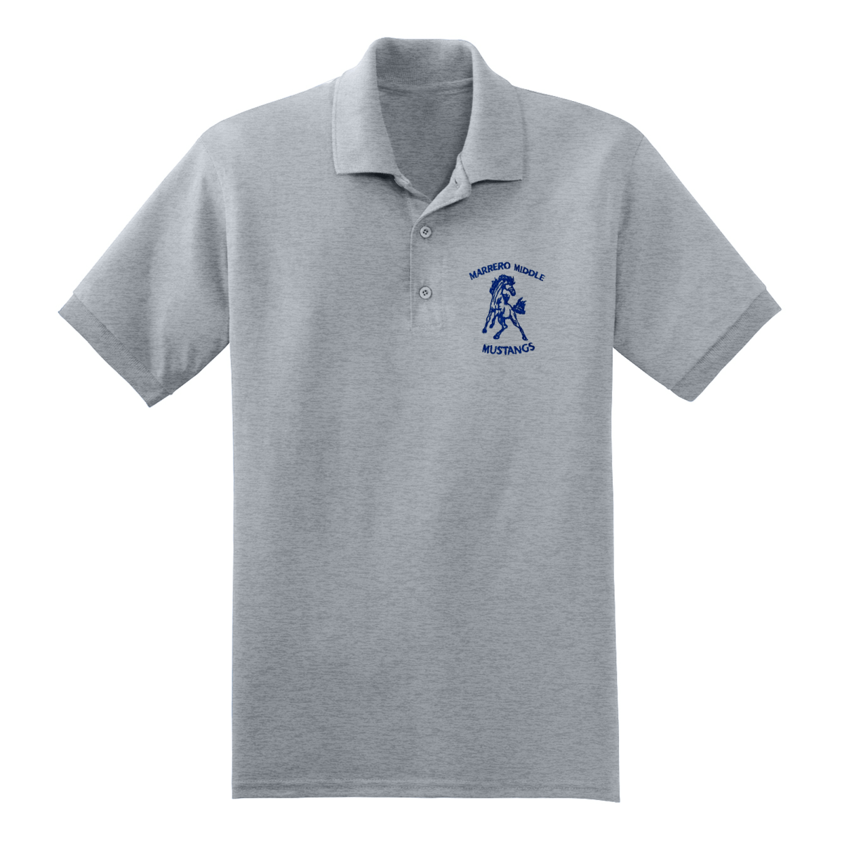 Marrero Middle 7th Grade Grey Polo – Knit & Dri-Fit Uniform – Logo ...