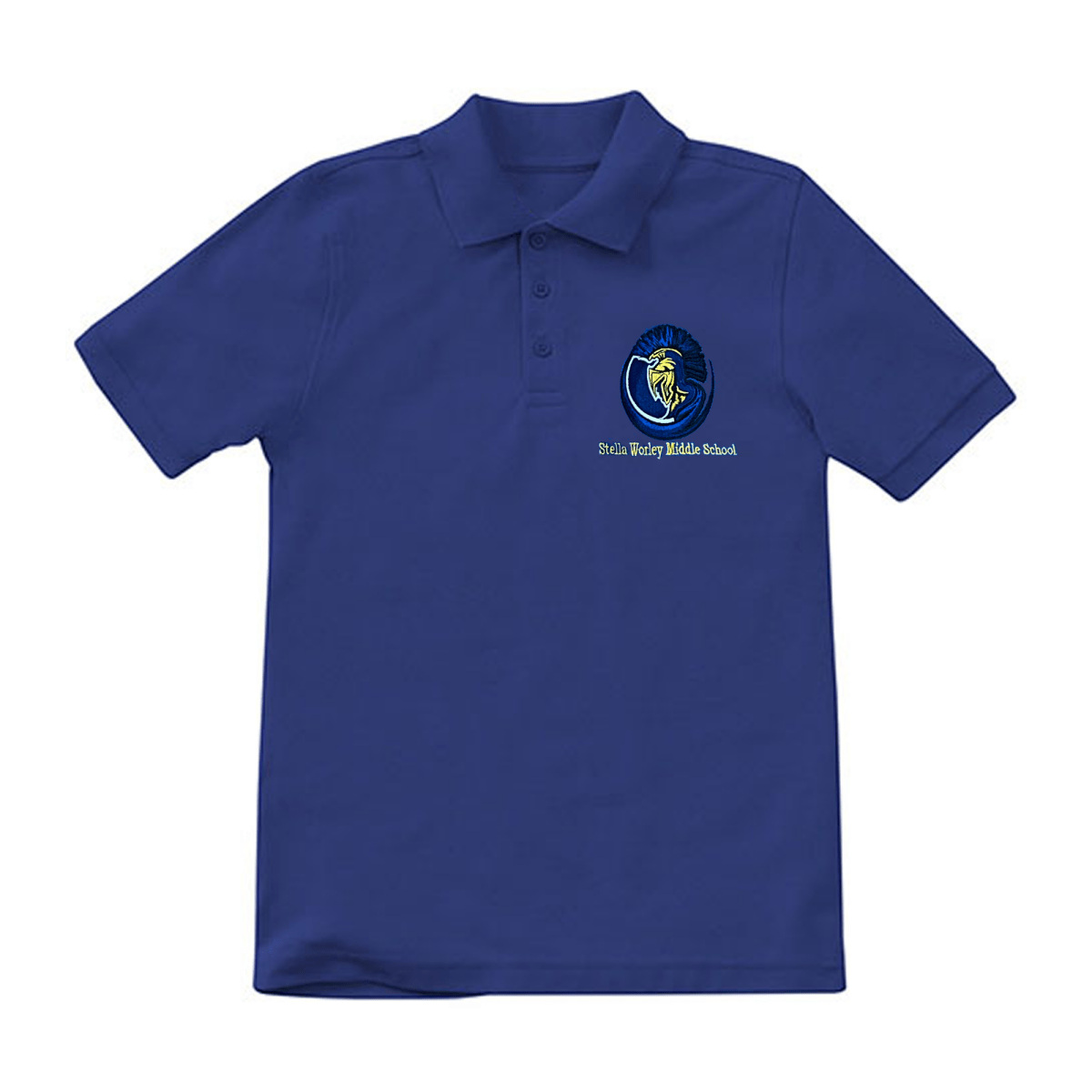Worley 7th Grade Royal Blue Polo – Knit & Dri-Fit Uniform Shirt – Logo ...
